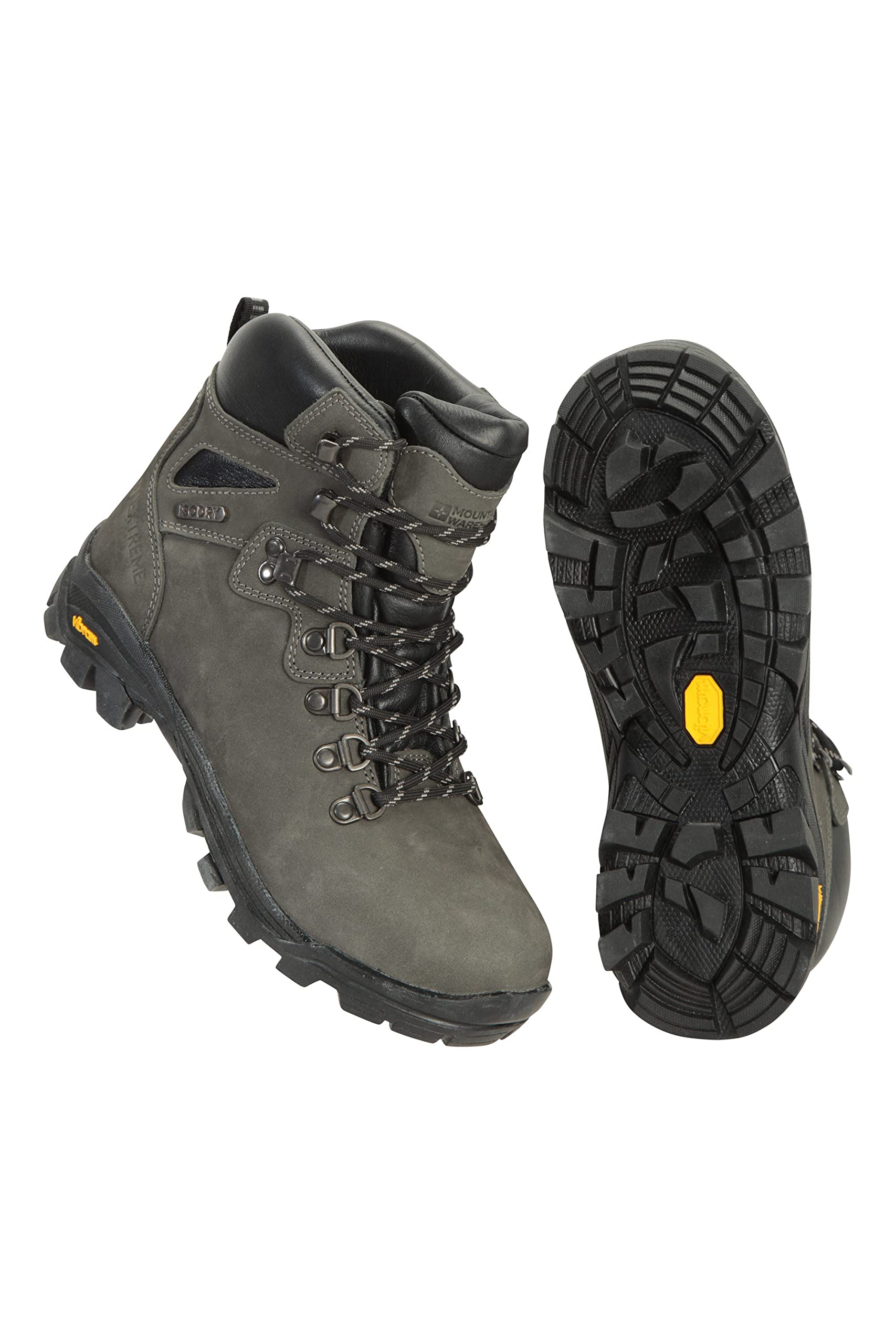 Mountain Warehouse Odyssey Extreme Womens Waterproof Vibram Hiking Boots Grey Womens Shoe Size 8 US
