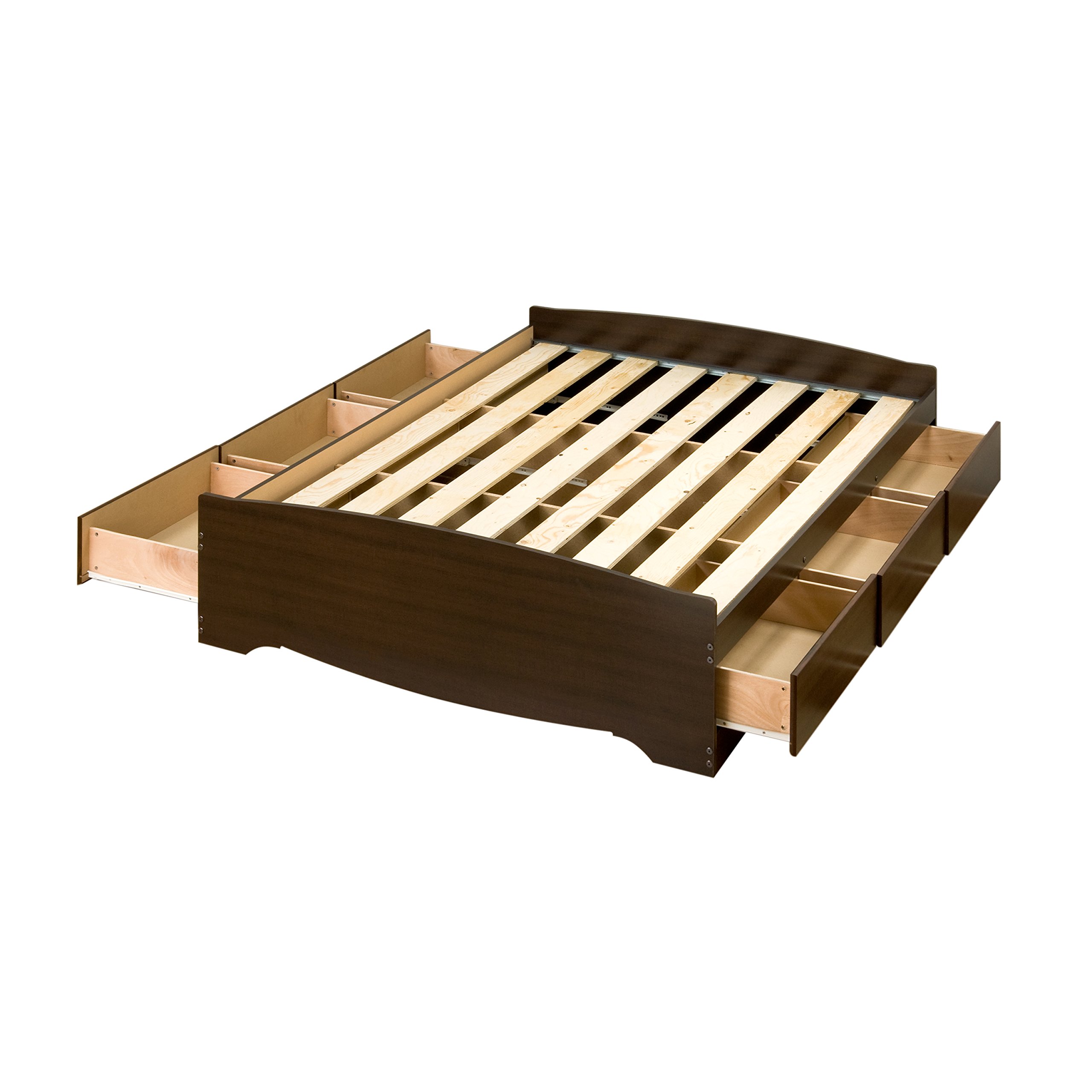 Prepac Full Mate's Platform Storage Bed with 6 Drawers, Espresso & Fremont 5 Drawer Chest, Espresso Brown