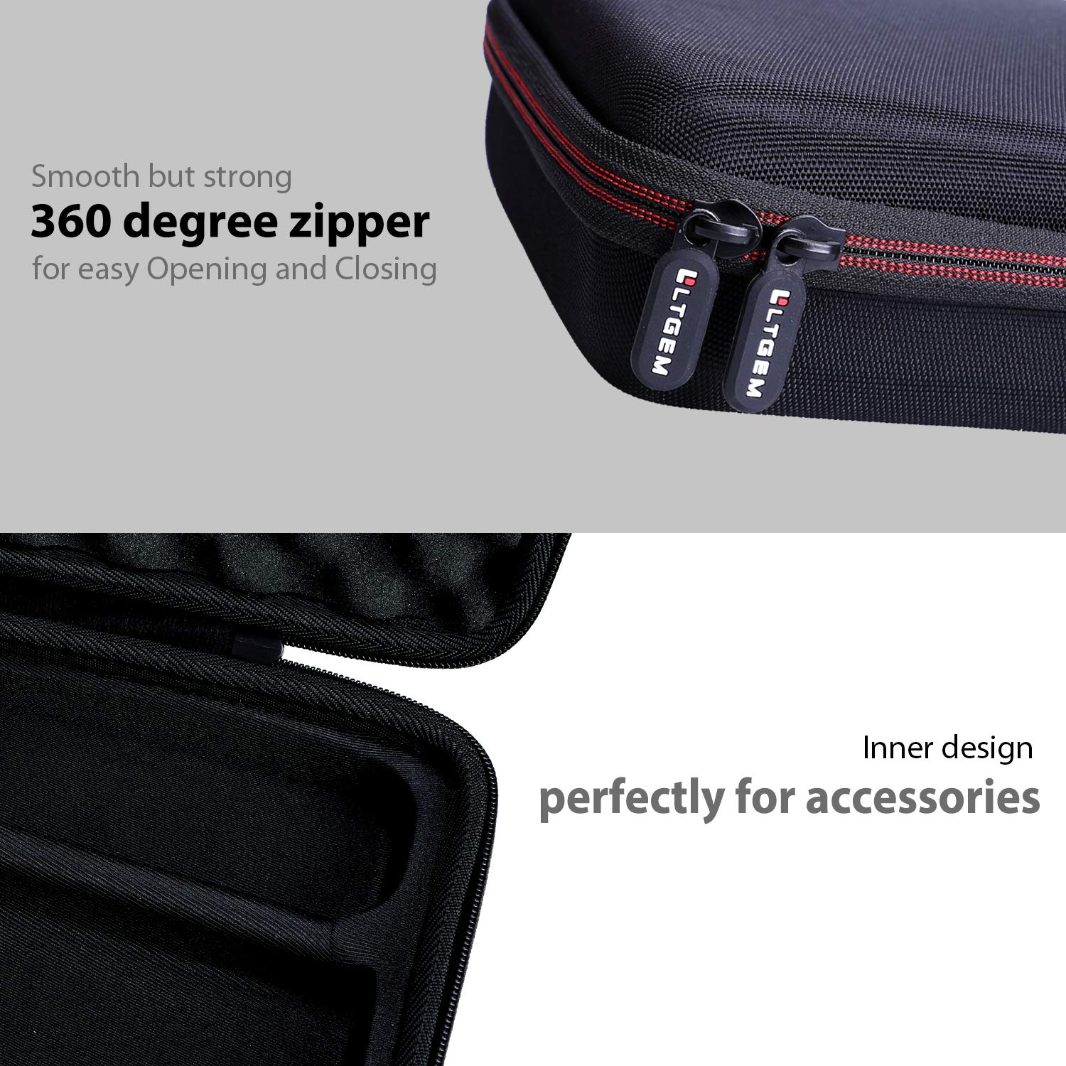 LTGEM EVA Hard Case for Numark DJ2GO2 or Numark DJ2GO2 Touch – Compact 2 Deck USB DJ Controller (Black)