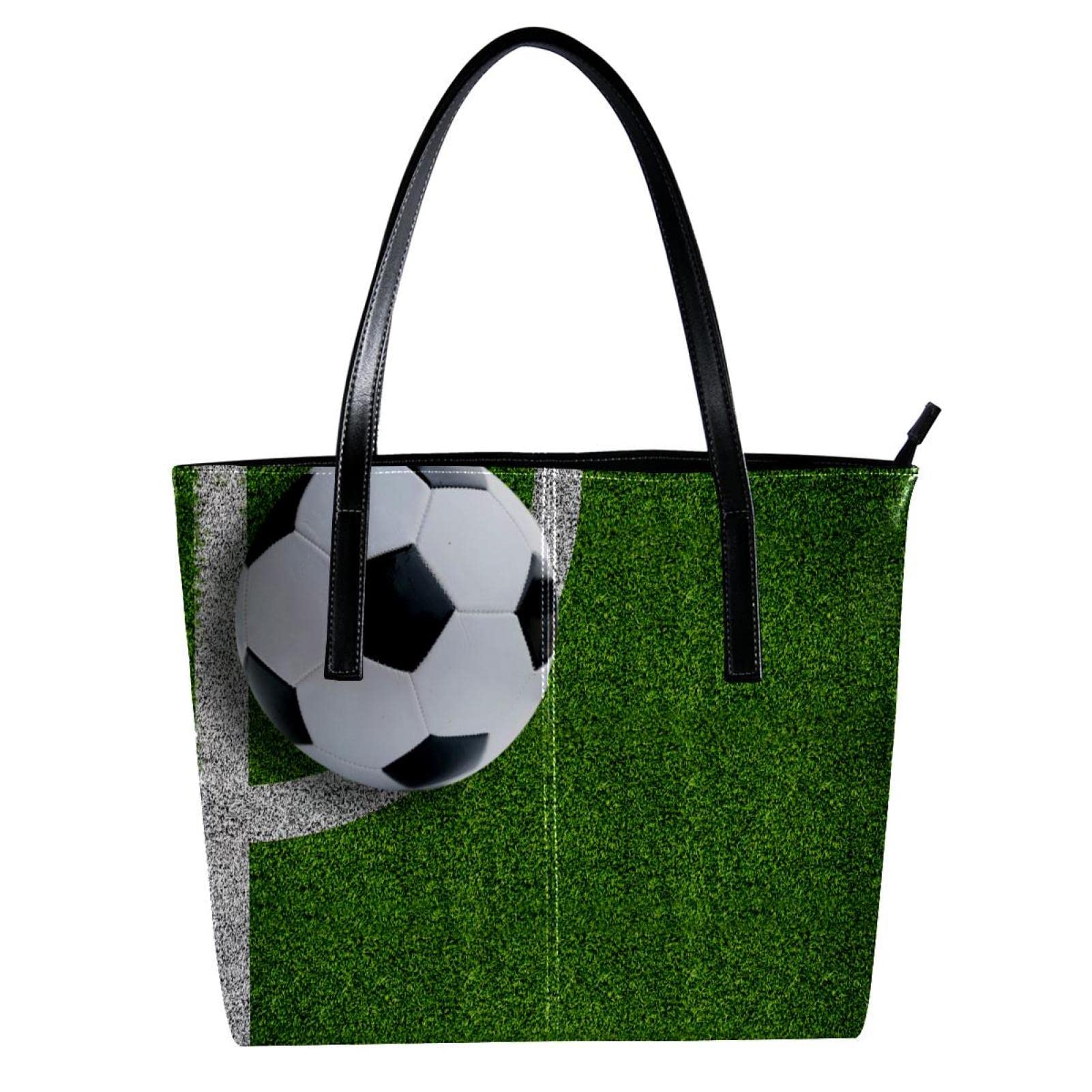 Women's Large Size Canvas Shoulder Bag Hobo Crossbody Handbag Casual Tote, Football Field