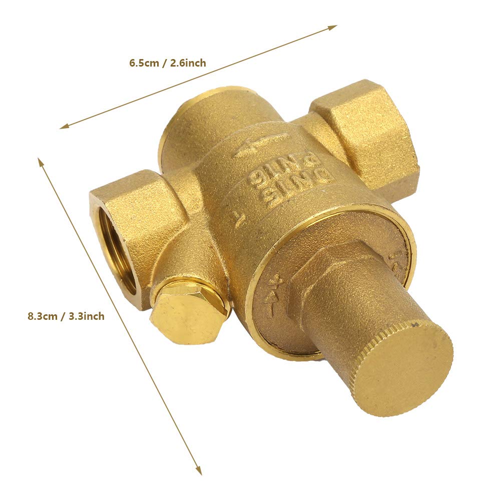 Pressure Regulator Valve Water Pressure Reducing Valve DN15 1/2" Adjustable Brass Water Pressure Regulator Valve Thread 1.6mpa Max. Pressure for druckminderer 1/2 wasser druckminderer wasser