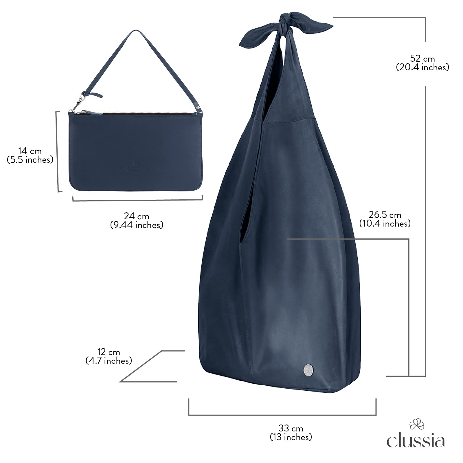 Style à la Porte Eggplant Leather Hobo Bag from 100% Luxury Light-Weighted Calf Leather with Removable Wristlet Pouch DELUXE | Bolso Cuero Berenjena