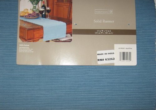 Mainstay Aged Blue Ribbed Table Runner - 72" L X 13" W