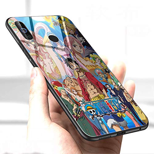 Luxury Phone Case for Samsung Galaxy A40 Cover,Tempered Glass Back Cover Soft Silicone Anti Scratch Bumper Design LB-29 ONE Piece Protective Case