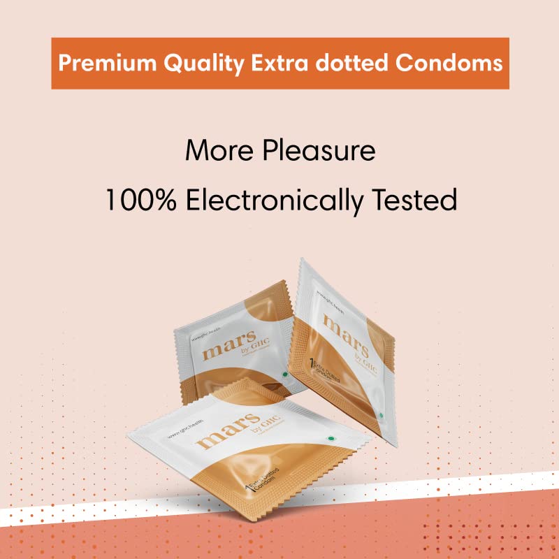 mars by GHC Extra Dotted Delay Condoms for Men - Pack of 1 (10 Nos) Standard