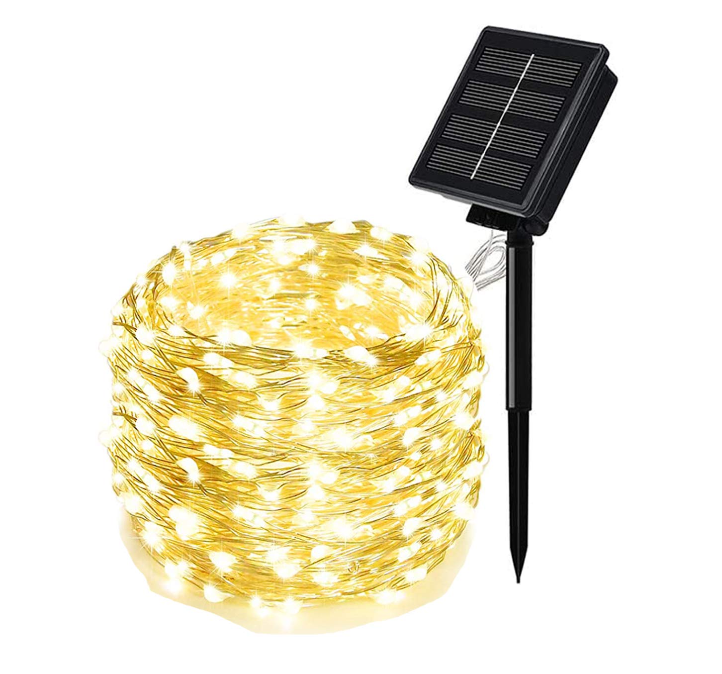 MAOKOT Solar Christmas Lights, 200 LED Solar String Lights ,72ft 8 Modes Solar Fairy Lights,Copper Wire Solar Christmas Lights for Garden Patio Party Christmas Lights(Warm White)