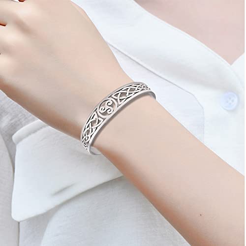 TURTLEDOVE Stainless Steel Celtic Bracelet - Viking Bangle with Triskelion