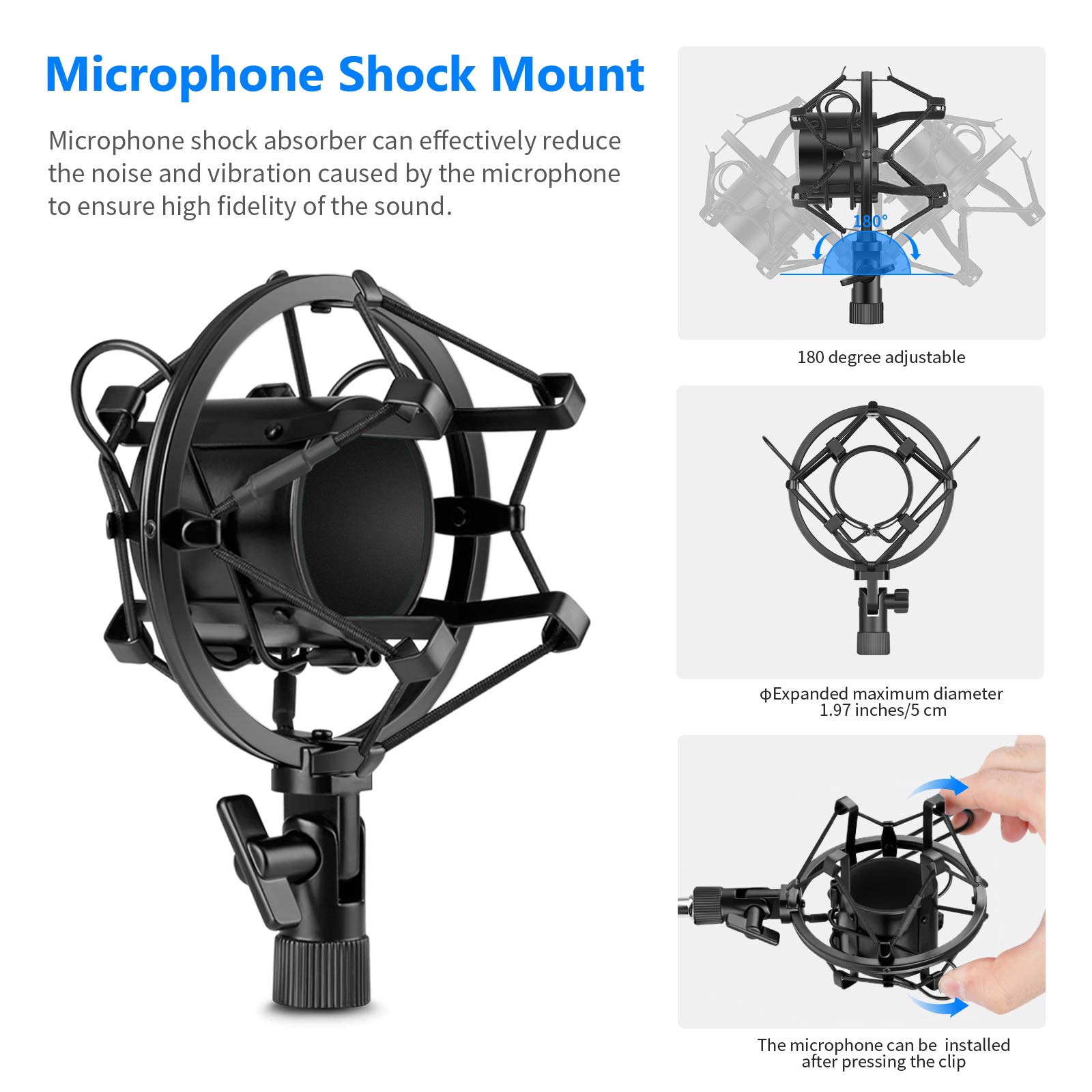 Neewer Upgraded USB Microphone Kit with 25mm Large Capsule, 192KHZ/24BIT Plug & Play Cardioid Podcast Condenser Mic with Pro Sound Chipset for Home/Studio Recording, Gaming, Streaming(NW-8000-USB)