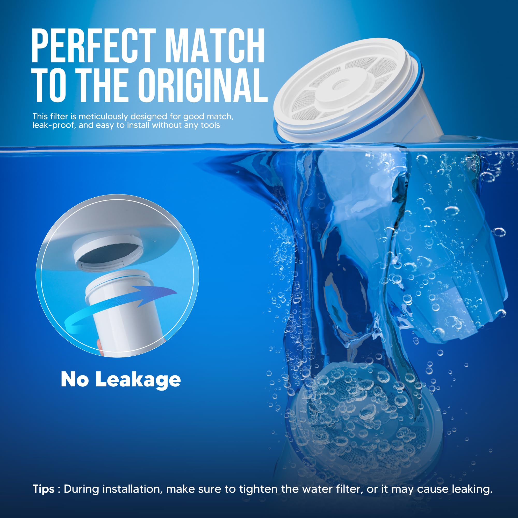 Water Filter Replacement Compatible with Zero Pitcher and Dispenser ZR-001 ZR-004 ZP-006 ZR-017, Multilevel Filtration System, Effectively Reduce lead, Chromium, PFOA and PFOS,Heavy Metals, Pack of 2