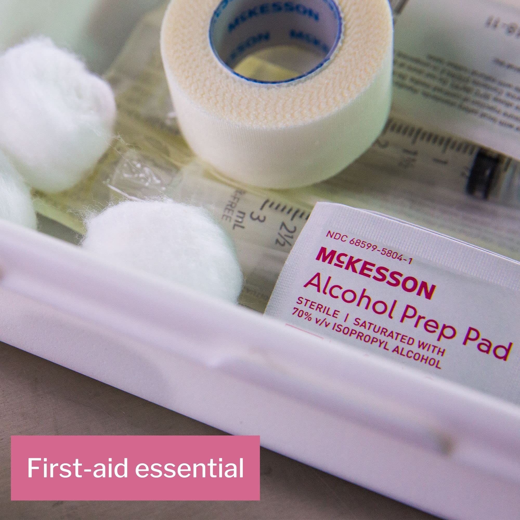 McKesson Alcohol Prep Pads, Sterile, Individual Packet, Medium, 200 Count, 20 Packs, 4000 Total