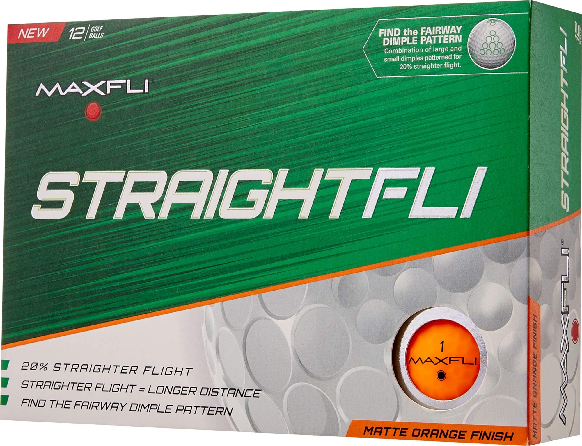 Maxfli StraightFli Matte Orange Golf Balls