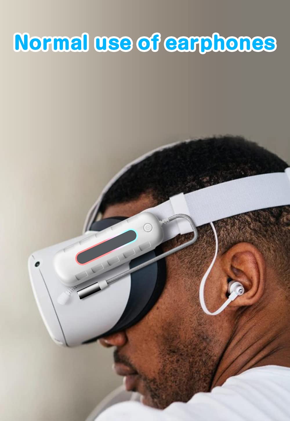 Topbuy 5000mAh Rechargeable Battery Pack for Meta/Oculus Quest 2 Battery Pack Lightweight VR/Quest 1/USB-C Phone Extends Battery Extends 2-4 Hours of Playing Time