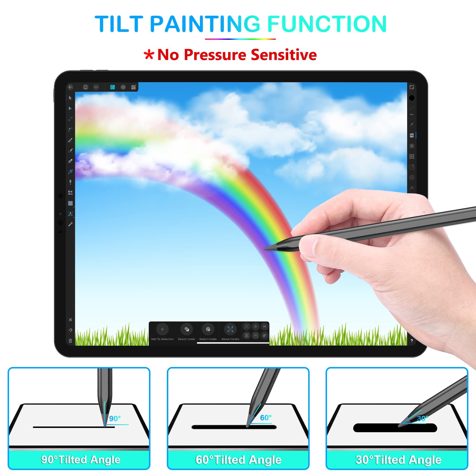 Stylus Pen for iPad with Palm Rejection, 25mins Charge, Kailfee Apple Pencil Apple Pen for iPad 2018-2023, iPad Mini 6/5th Gen, iPad Pro 11&12.9, iPad Air 3/4/5, iPad 6/7/8/9th Gen, White