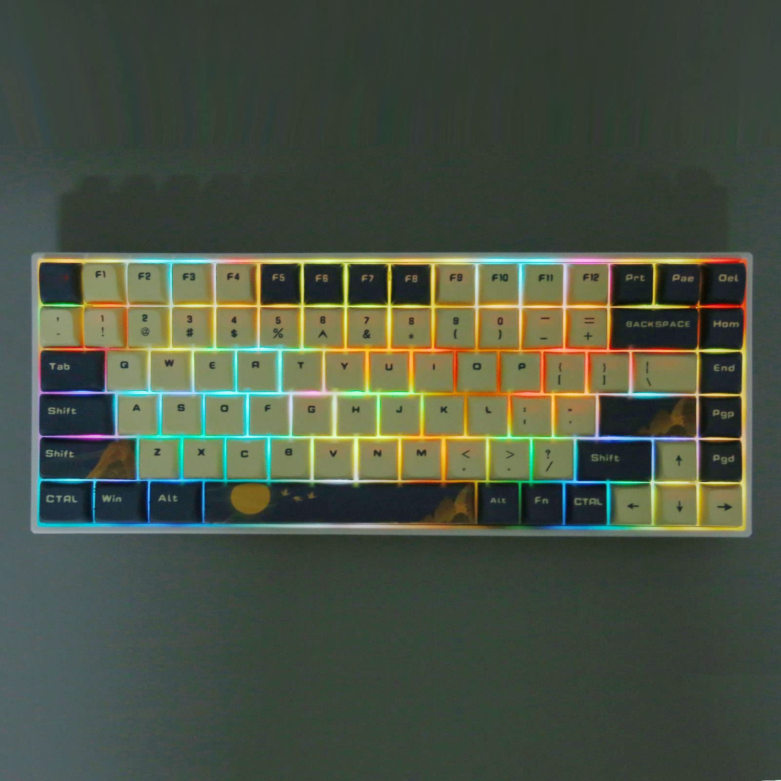 Yoidesu Bluetooth Mechanical Keyboard, 84 Key Wireless RGB Keyboard 2.4G USB Connection Hot Swappable Gaming Keyboard with RGB Backlighting(Silver Switch)