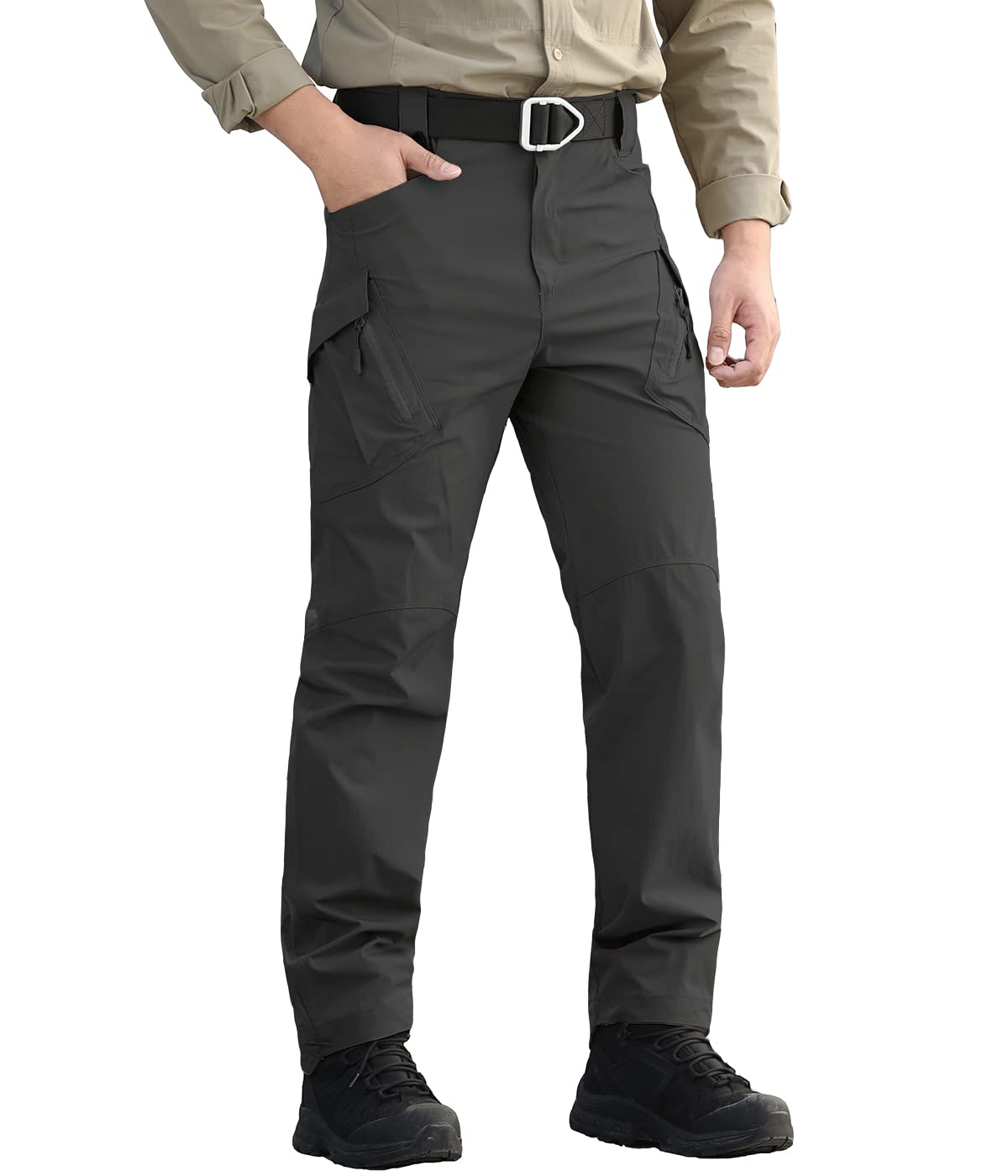 ReFire Gear Breathable Utility Military Pants Men SWAT Cargo Clothing Spring Lightweight EDC Assault Army Combat Trousers Black, 32W x 30L