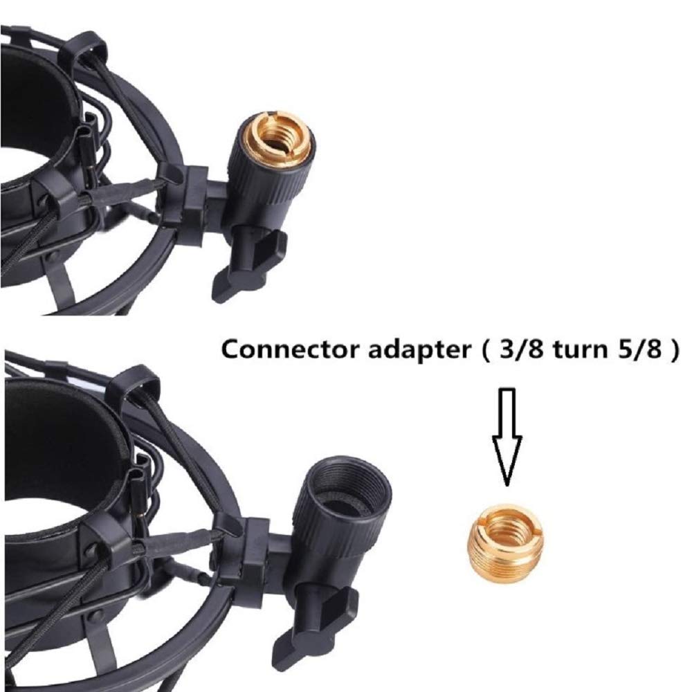 Microphone Shock Mount with Pop Filter,Anti-Vibration Suspension Microphone Shock Mount Bonus Screw Adapter Mic Mount Holder Clip for Diameter 48mm-53mm (18.8 inch- 2.0inch) Microphone