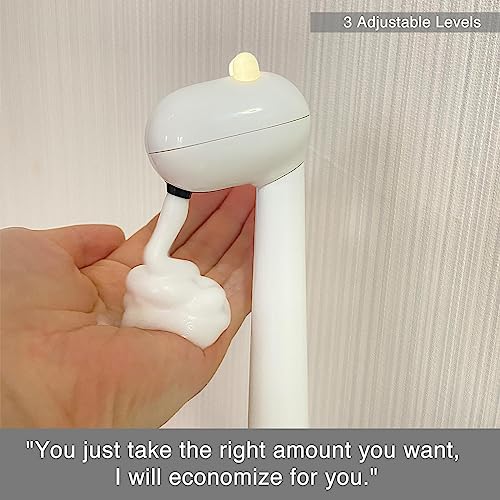 RocFath Automatic Soap Dispenser Touchless, Foaming Hand Soap Dispenser with Waterproof Design, 3 Adjustable Levels, 9.5 oz Rechargeable Foam Soap Dispenser for Kids (White)