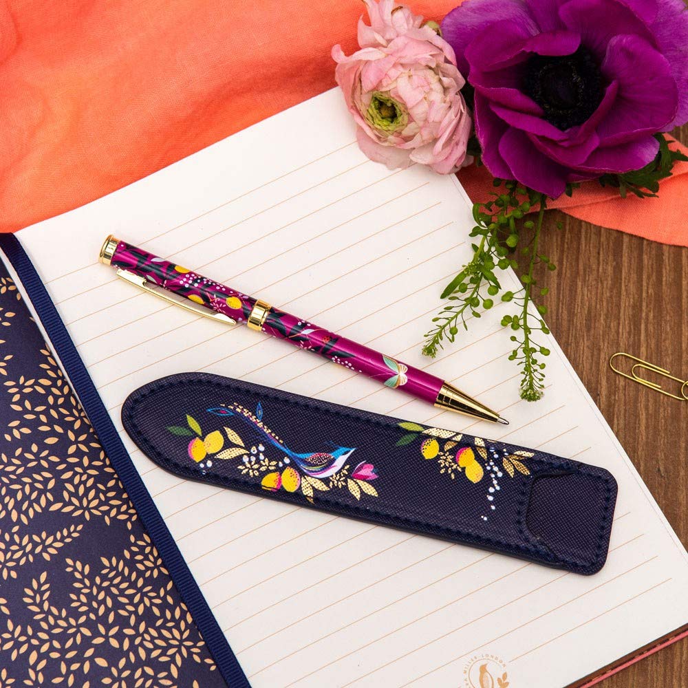 Portico Designs Ltd Sara Miller London - Pen and Pouch Set Orchard Collection, 2-Piece, Pink