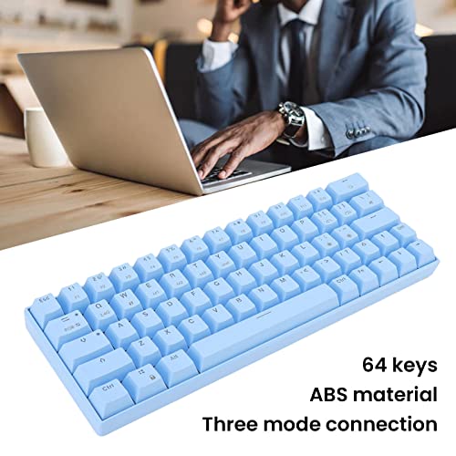 Yoidesu Wireless Mechanical Gaming Keyboard, Blue 64 Keys Wireless RGB Backlight Mechanical Keyboard 3 Modes 2.4G/BT 3.0, 5.0/Type c Wired Gaming Keyboard(Red Switch)