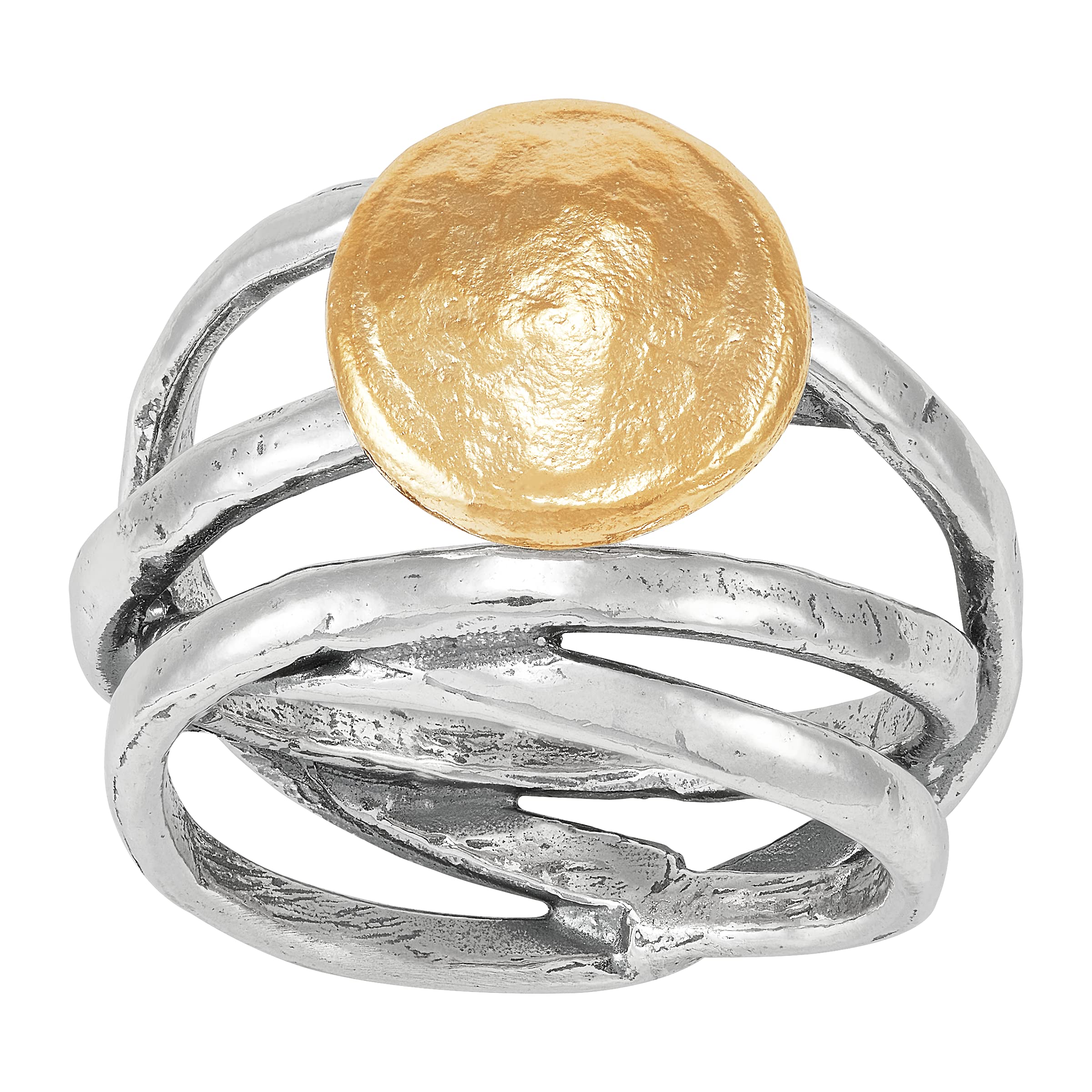 Silpada 'Moondance' Ring in Sterling Silver with 14K Yellow Gold-Plating, Size 10, Size 10