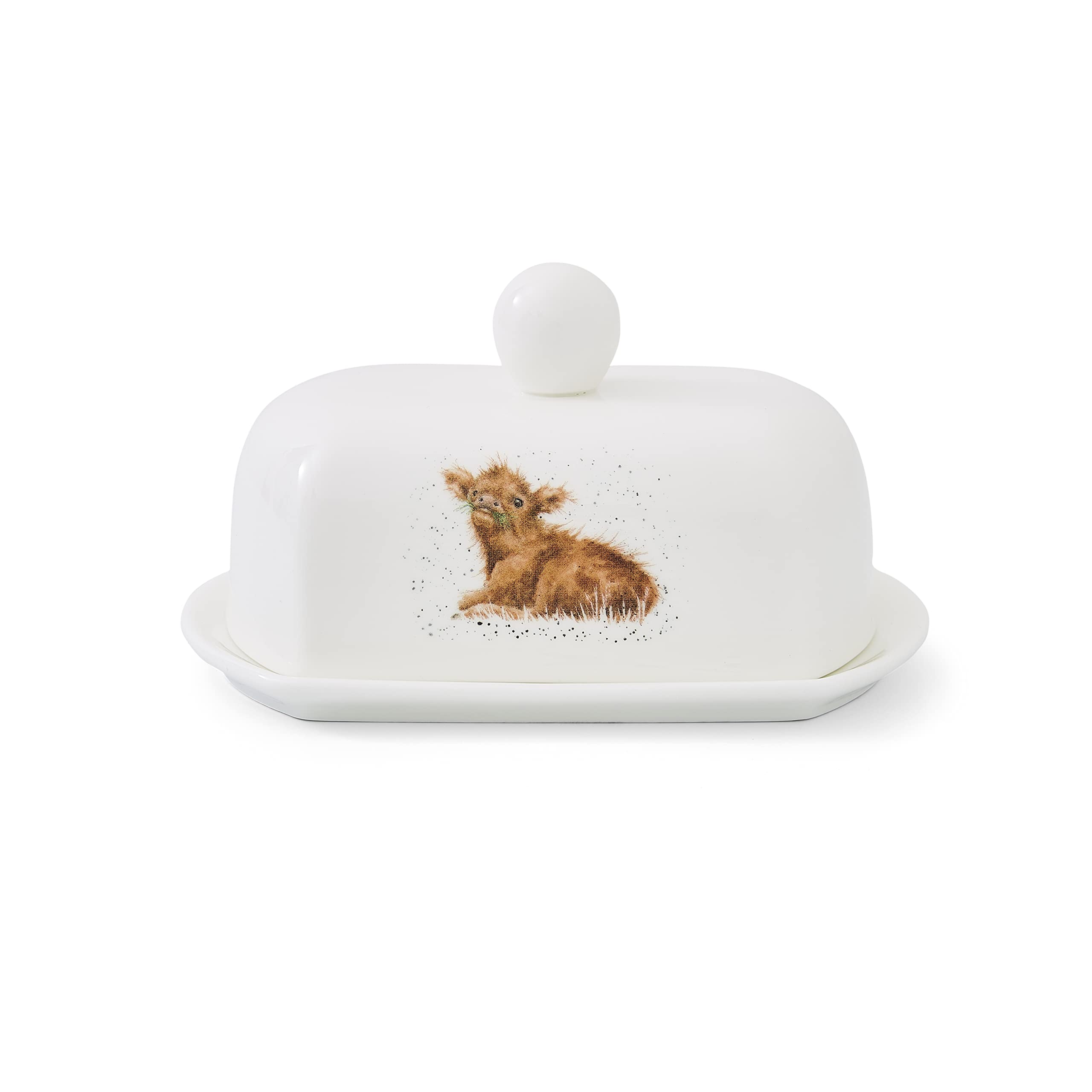 Portmeirion Home & Gifts Covered Butter Dish (Calf), 16 x 11 x 8 cm, Multi-Colour