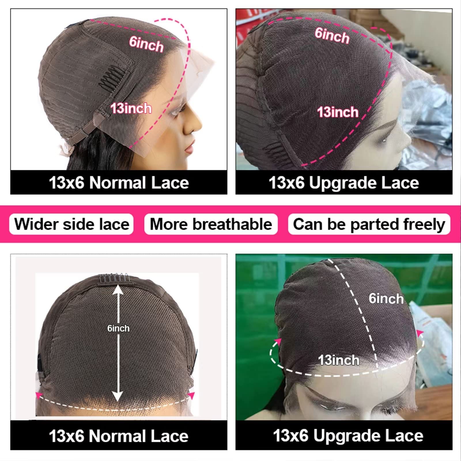Lemoda 30Inch 12A Full 13x6 Indian Water Wave Lace Front Virgin Human Hair Wigs 180 Density Deep Wave 13x6 HD Lace Frontal Wigs