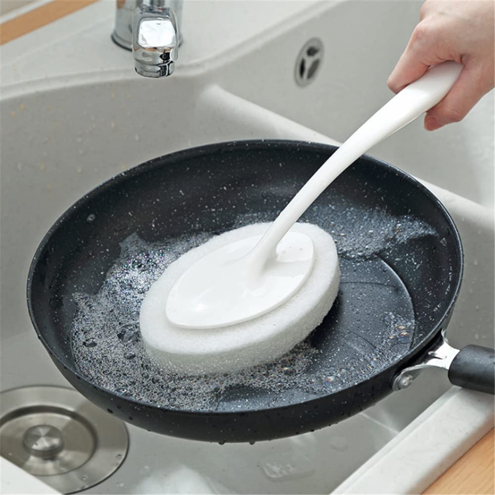 Long Handle Brush Eraser Magic Sponge DIY Cleaning Sponge for Dishwashing Kitchen Toilet Bathroom Wash Cleaning Tool Accessory (2)