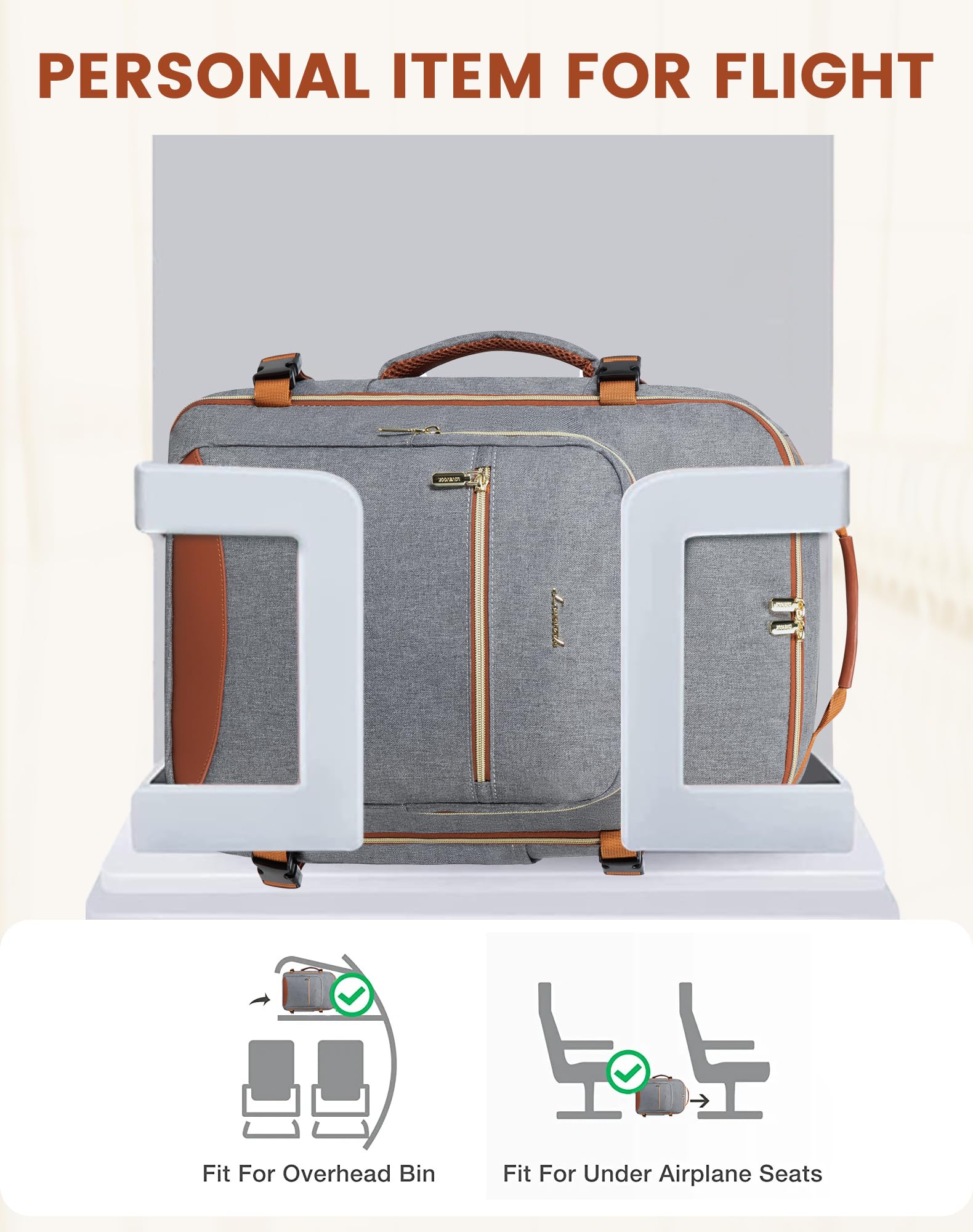 LOVEVOOK Carry on Backpack, 40L Travel 17inch Laptop Backpack as Personal Item Flight Approved, Waterproof Large TSA Luggage Daypack Business Weekender Overnight with 3 Packing Cubes, Grey-B