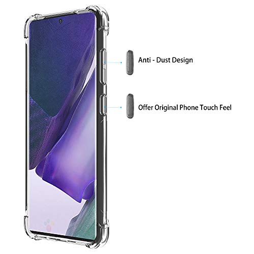 Migeec Compatible with Samsung Galaxy Note 20 Ultra Case - Clear Soft TPU Bumper [Shock-Absorbing] Full Protection Phone Case for Samsung Galaxy Note 20 Ultra, Crystal Clear