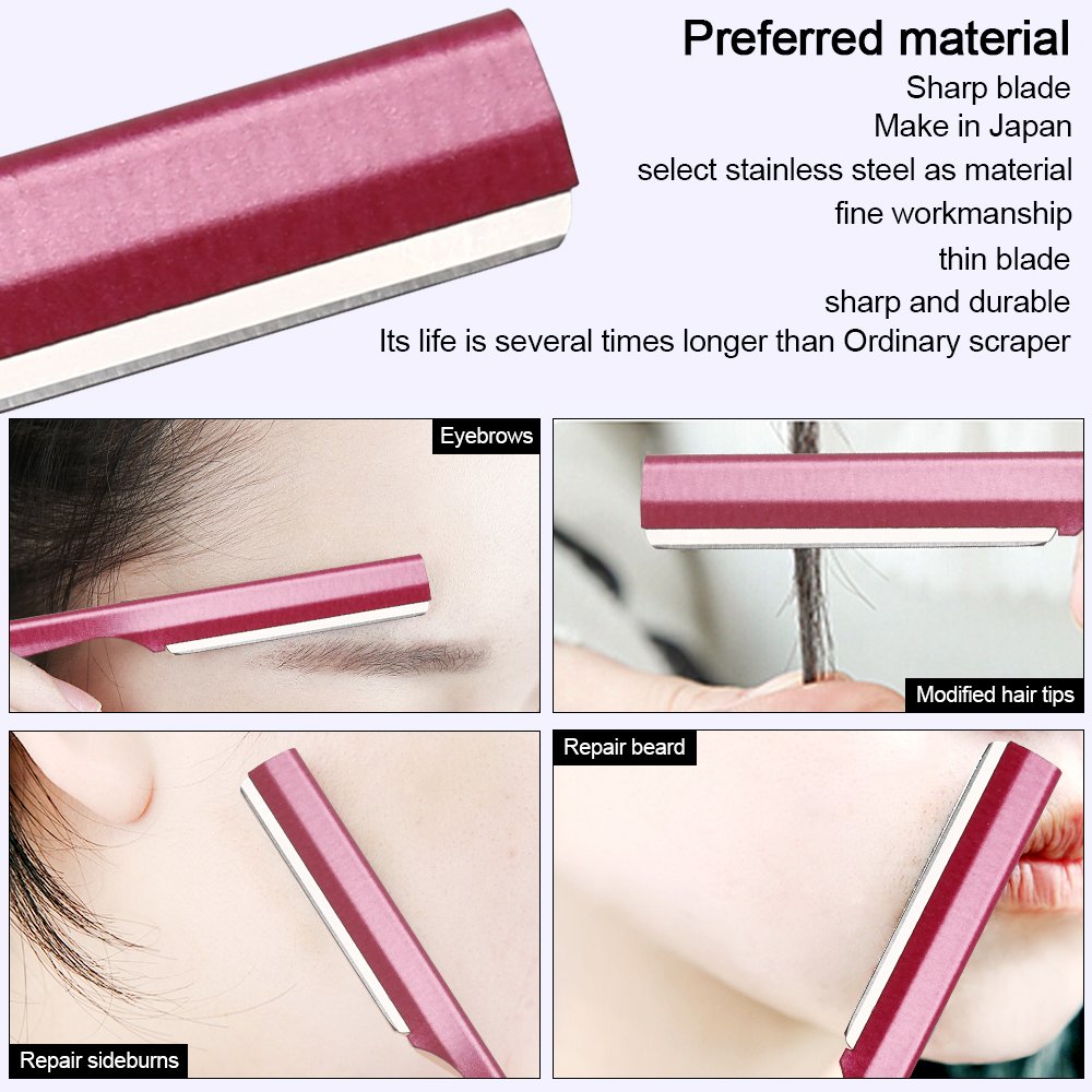 Miss Gorgeous London Eyebrow Razor, Eyebrow Razor Shaper for Men and Women, Grooming Shavers (red-10pcs)