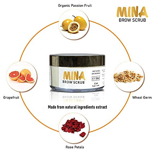 MINA Brow Scrub | For Long-Lasting Henna Or Tint | Natural Extracts Gently Exfoliate The Skin | Prepare The Area For Henna Or Tint 50ml