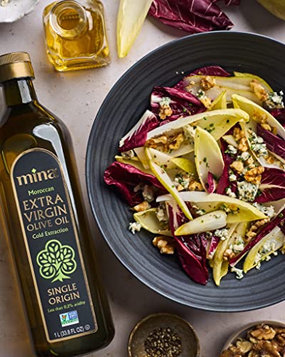 Mina Extra Virgin Olive Oil, New Harvest, Polyphenol Rich Moroccan Olive Oil, Cold Extraction, Single Origin Olive Oil, Less Than 0.2% Acidity, 68 Fl Oz, 2 L
