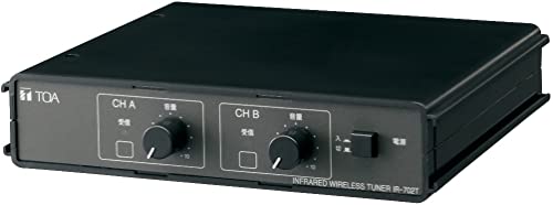 TOA IR-702T US Two-Channel Infared Wireless Tuner, Equipped with Signal Reception Light and Knob for Microphone Volume Control, Enables Installation of Up to 4 Infrared Light Receivers Per Unit