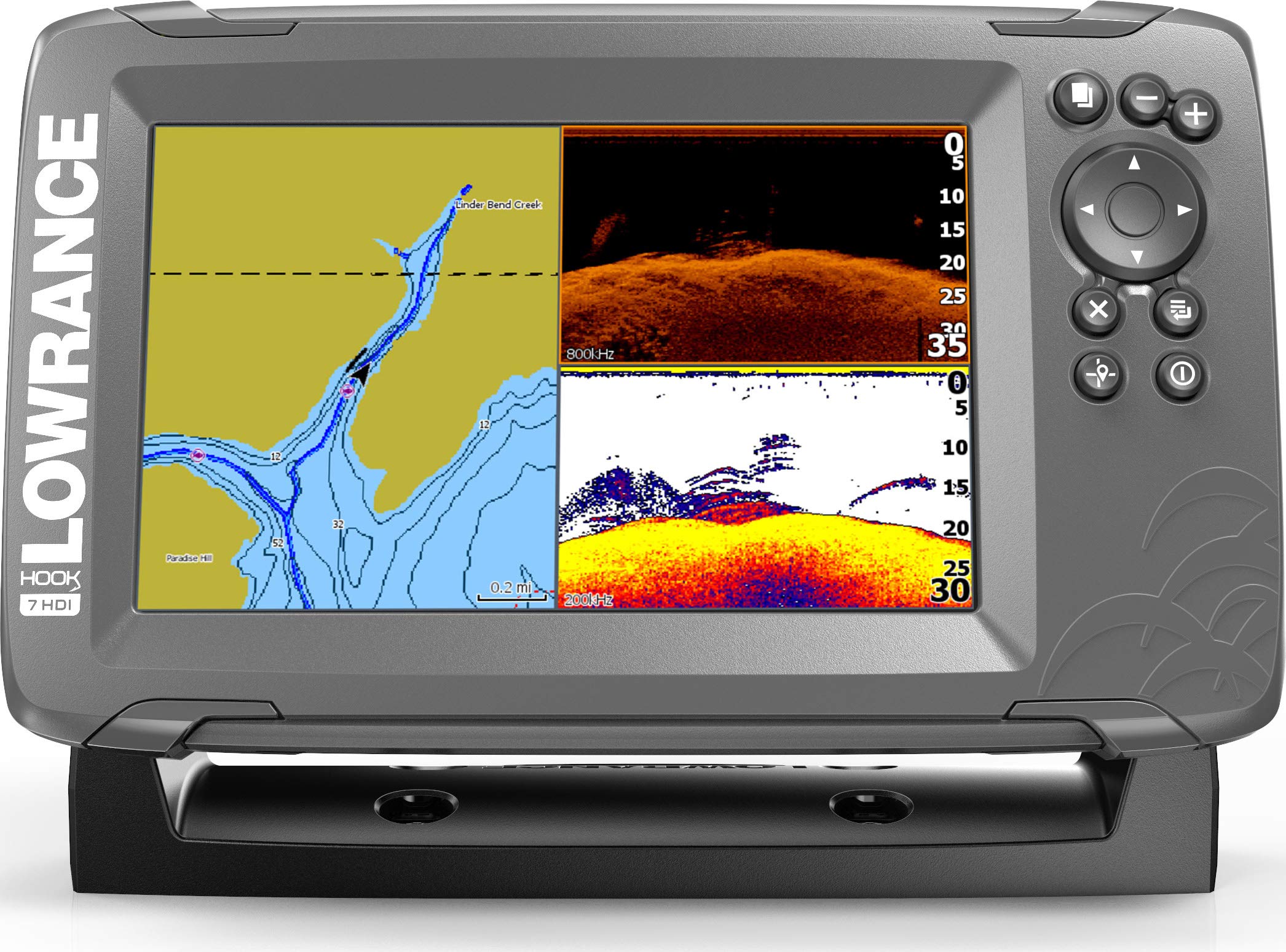 Lowrance HOOK2 7 - 7-inch Fish Finder with SplitShot Transducer and US Inland Lake Maps Installed