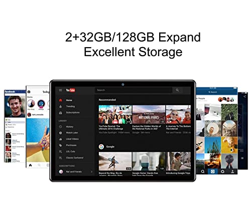 Tablet 10.1 Inch Android 10.0 Tablets, 32GB Tablet with 128GB Expansion, Quad-Core Processor and HD Dual Camera Tableta, Long Battery Life, Bluetooth, Google Certificated, GPS, Black