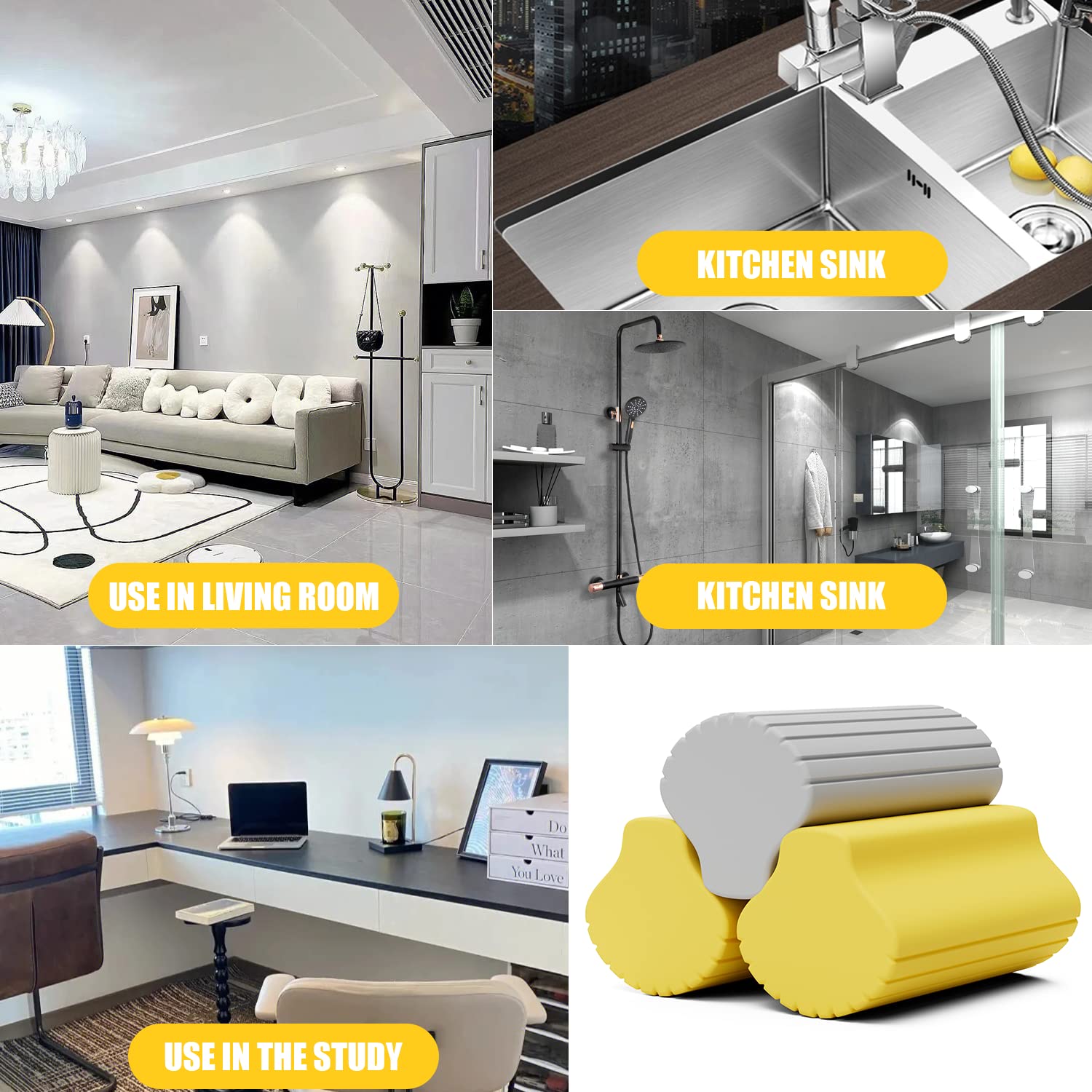 Mistgre 3-Pack Reusable Damp Clean Duster Sponge, Sponge Cleaning Brush Damp Clean Dust Sponge,Cleaning Tool for Baseboards, Door Window Grooves, Ceiling Fan, Glass, Vents, Blinds Duster