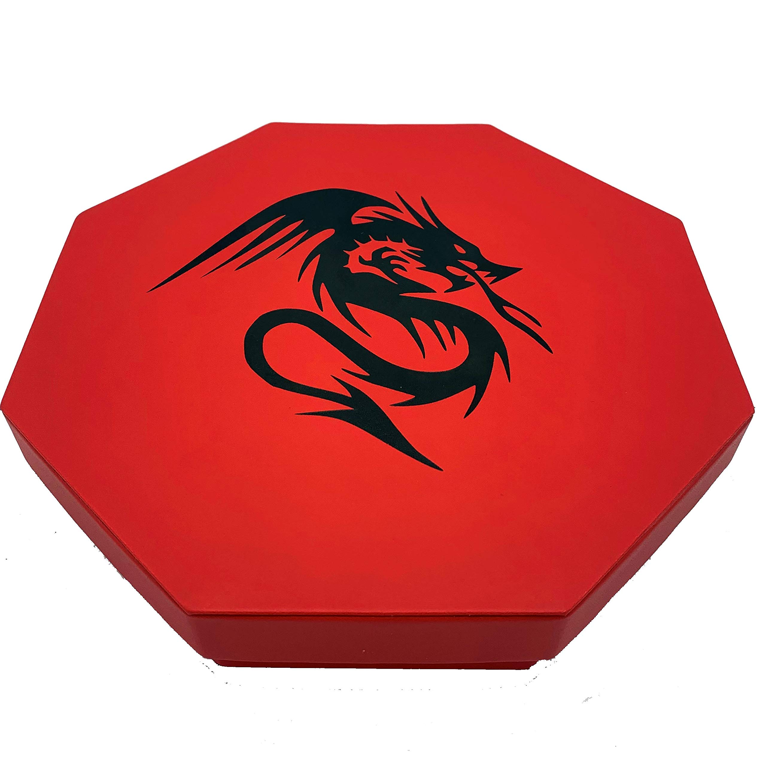 Luck Lab 8 Inch Dice Tray β Red - with Lid and Dice Staging Area for RPG Table Top Gaming- Dragon Design