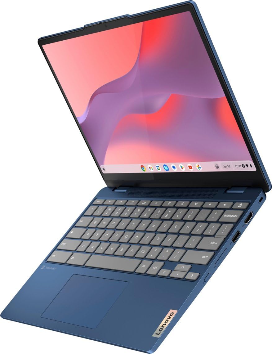 Lenovo Flex 3i Chromebook 12.2" WUXGA Touch Laptop, Intel Processor N100, 4core, 3.4GHz, Intel UHD Graphics, 4GB RAM 128GB Storage(64GB eMMC+64GB Card), Chrome OS, Abyss Blue, TECL Bundle