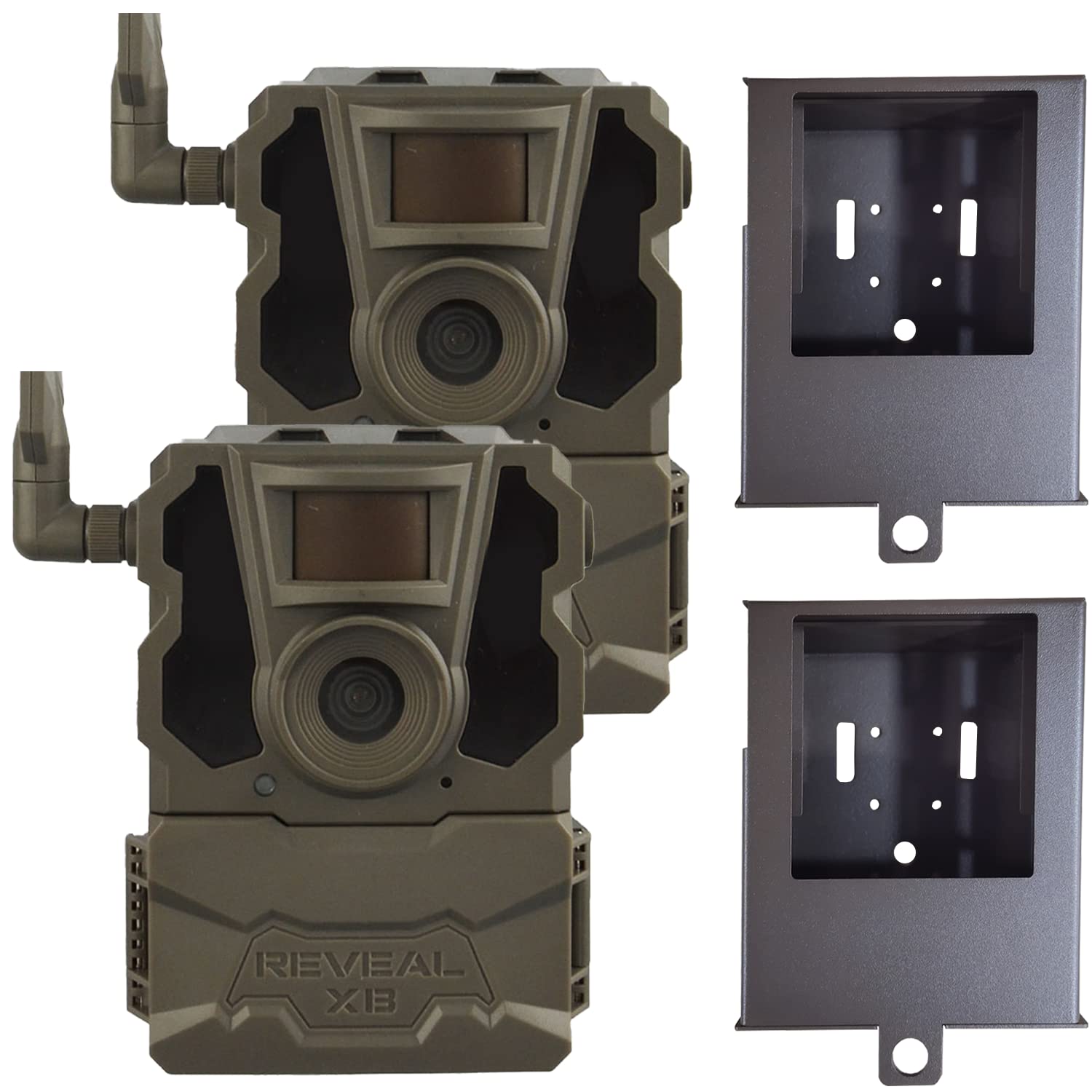 TACTACAM Reveal XB Cellular Trail Camera, No Glow - Verizon & AT&T (2 PK) + 2 Steel Cases
