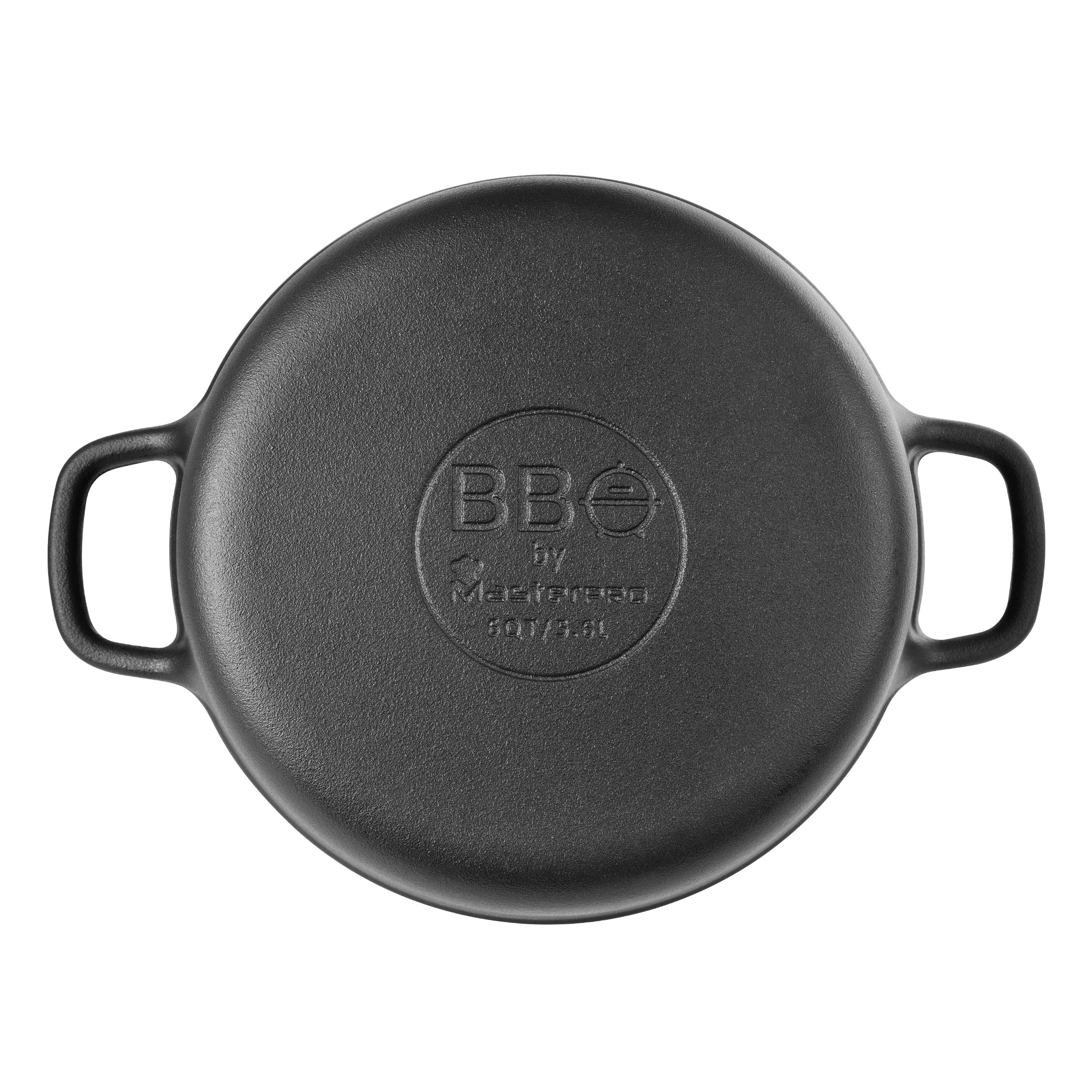 MasterPRO Pre-Seasoned Cast Iron Dutch Oven Skillet - Cooking Pot with Lid for Indoor and Outdoor Use – BBQ Grill, Fire, Oven Safe Camping Cookware, 6 Quart, Black