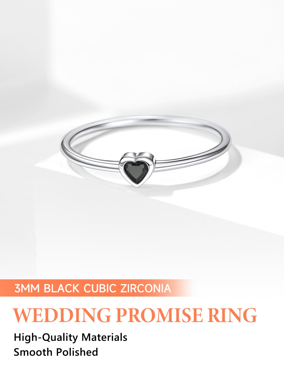 Silver Wedding Band for Woman Heart Cubic Zirconia Jewelry