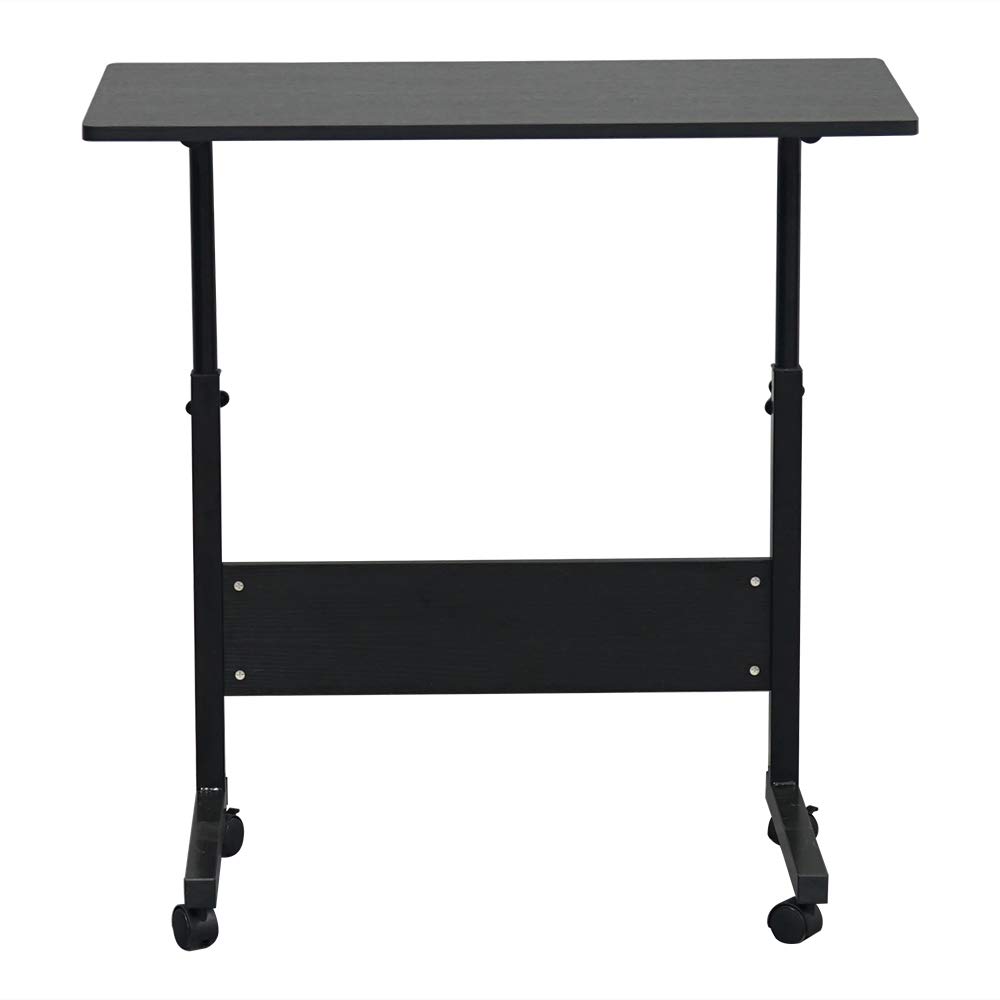 MTFY Sofa Sidle Table with Wheels,Mobile Snack Table for Coffee Tablet,Bed Side Table Laptop Desk Modern Furniture for Home Office (23.62 x 15.75 x 26.77-33.86'')