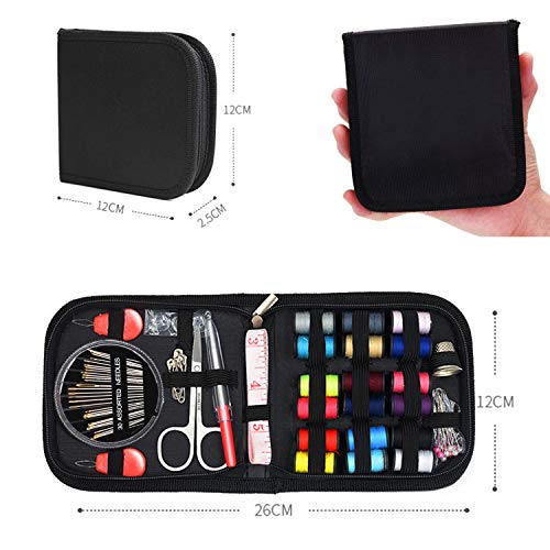 Mini Travel Sewing Kit, AUERVO DIY Premium Sewing Supplies,Basic Sewing kit for Adults,Beginners,Home,Emergency Filled with Repair kit and Sewing Needles,Thread,Scissors,Thimble,Tape Measure etc