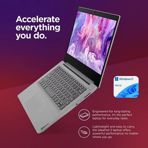 Lenovo Ideapad 3 14-inch Laptop - FHD Display, Intel Core i3-1115G4 (Up to 4.1GHz) Processor, 8GB DDR4 RAM, 128GB SSD, Intel UHD Graphics, Windows 11 Home in S Mode, with USB WiFi Adapter