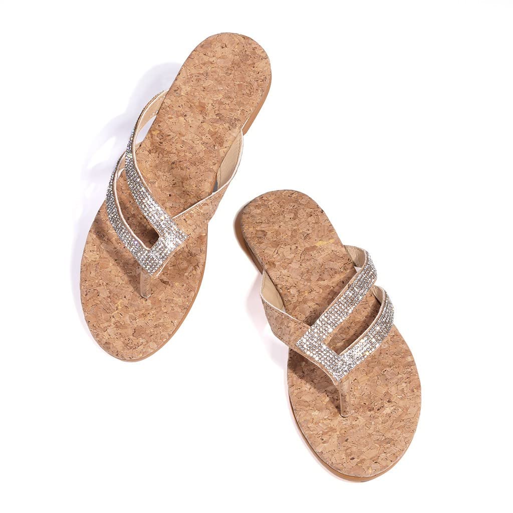 NOLDARES Sandals for Women Casual Summer Thong Wedge Sandals Buckle Strap Flip Flop Platform Sandals