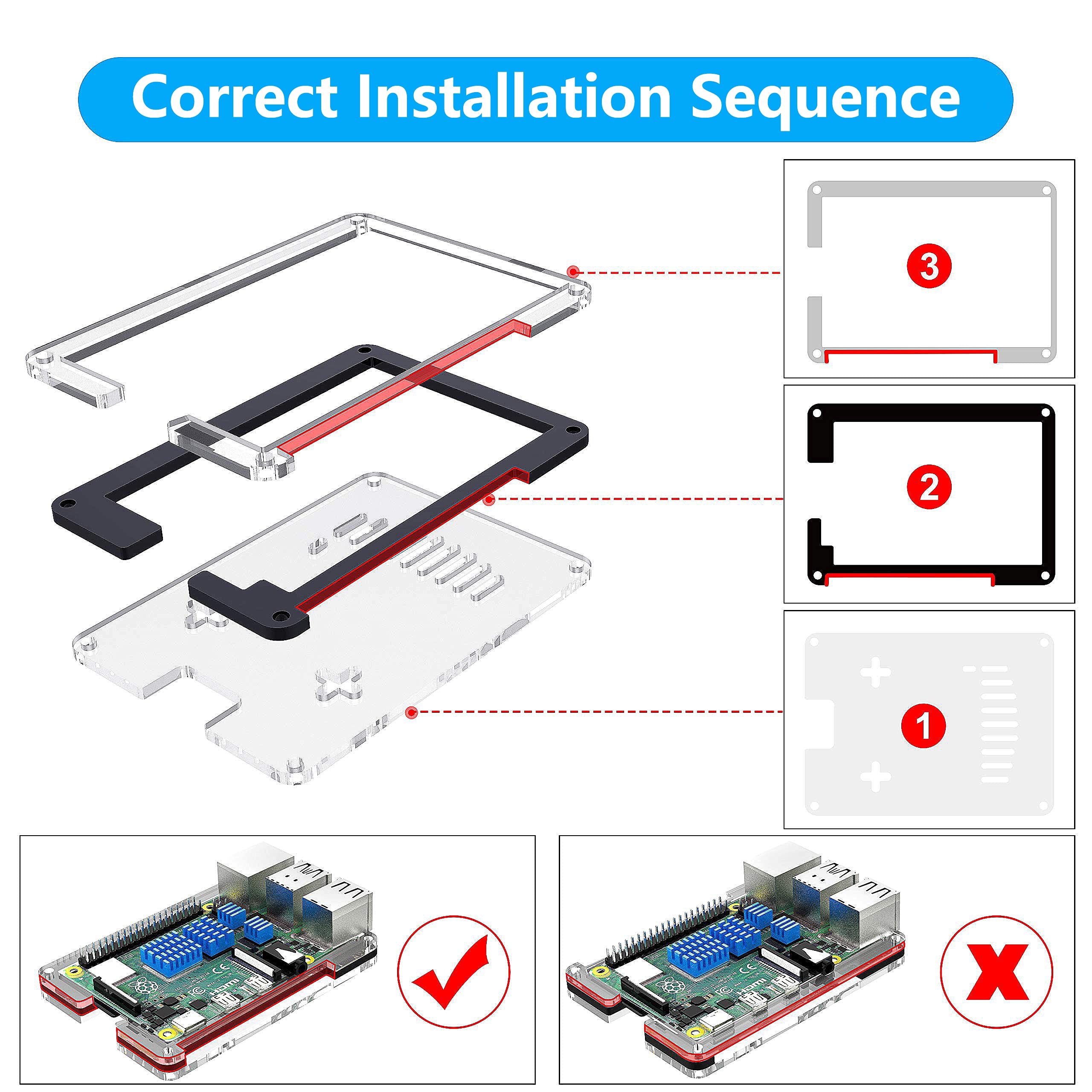 Miuzei Case for Raspberry Pi 4, Raspberry Pi 4 B Case with Fan 35mm, 4 Pcs Aluminum Heatsinks Support Rpi 4B 8gb/4gb/2gb (No Raspberry Pi Board)