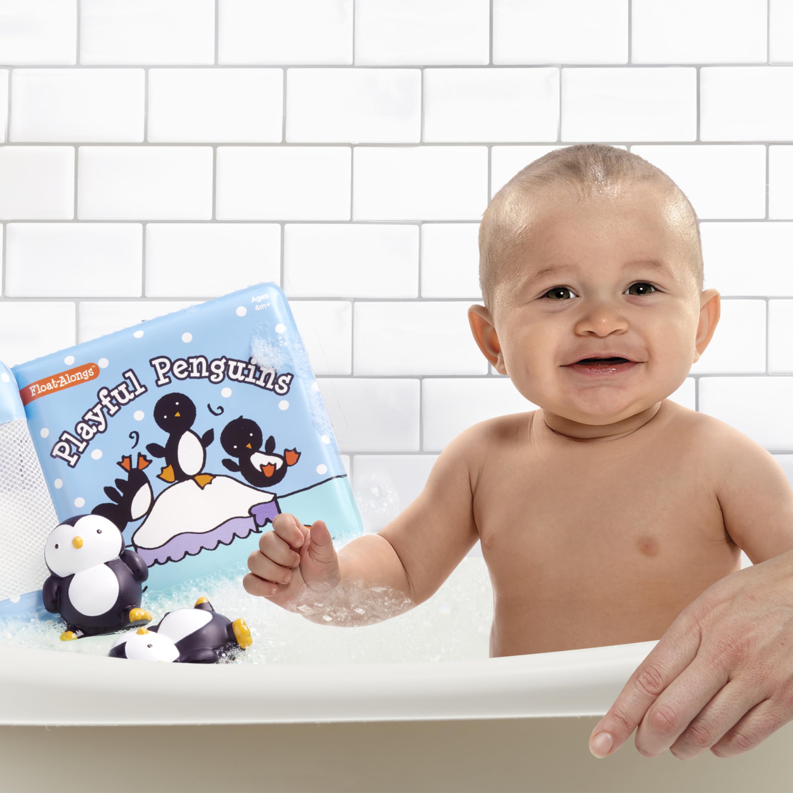 Melissa & Doug Childrenâ€s Book - Float-Alongs: Playful Penguins (Bath Book + 3 Floating Penguin Toys), Small, Multi