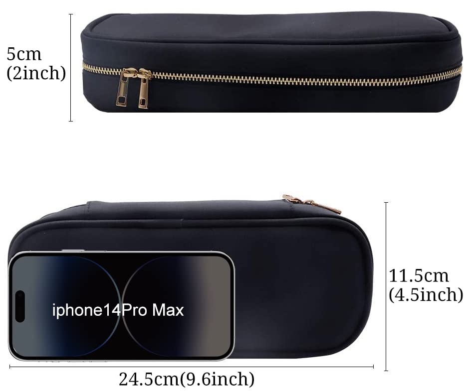 Professional Cosmetic Case-Makeup Brush Holder Organizer-Travelling Makeup Artist Case with Zipper-Waterproof Material & Multi functional Cosmetic Bag Makeup Handbag for Travel &Home Gift (Black)