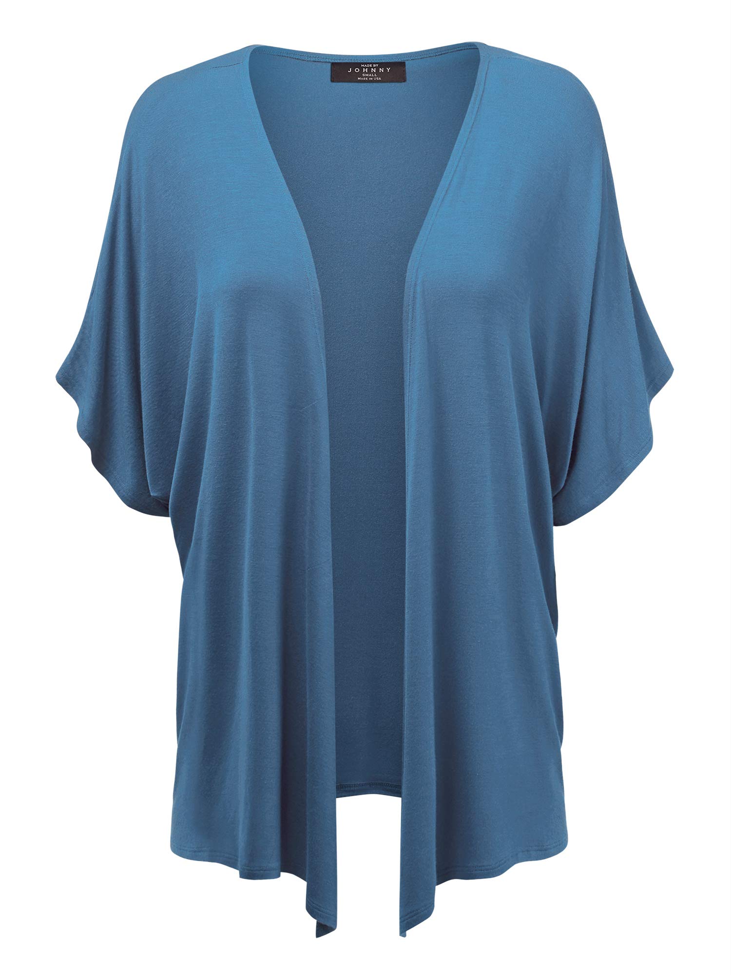MBJ WSK1310 Women's Kimono Style Short Sleeve Dolman Cardigan XXXL Denim