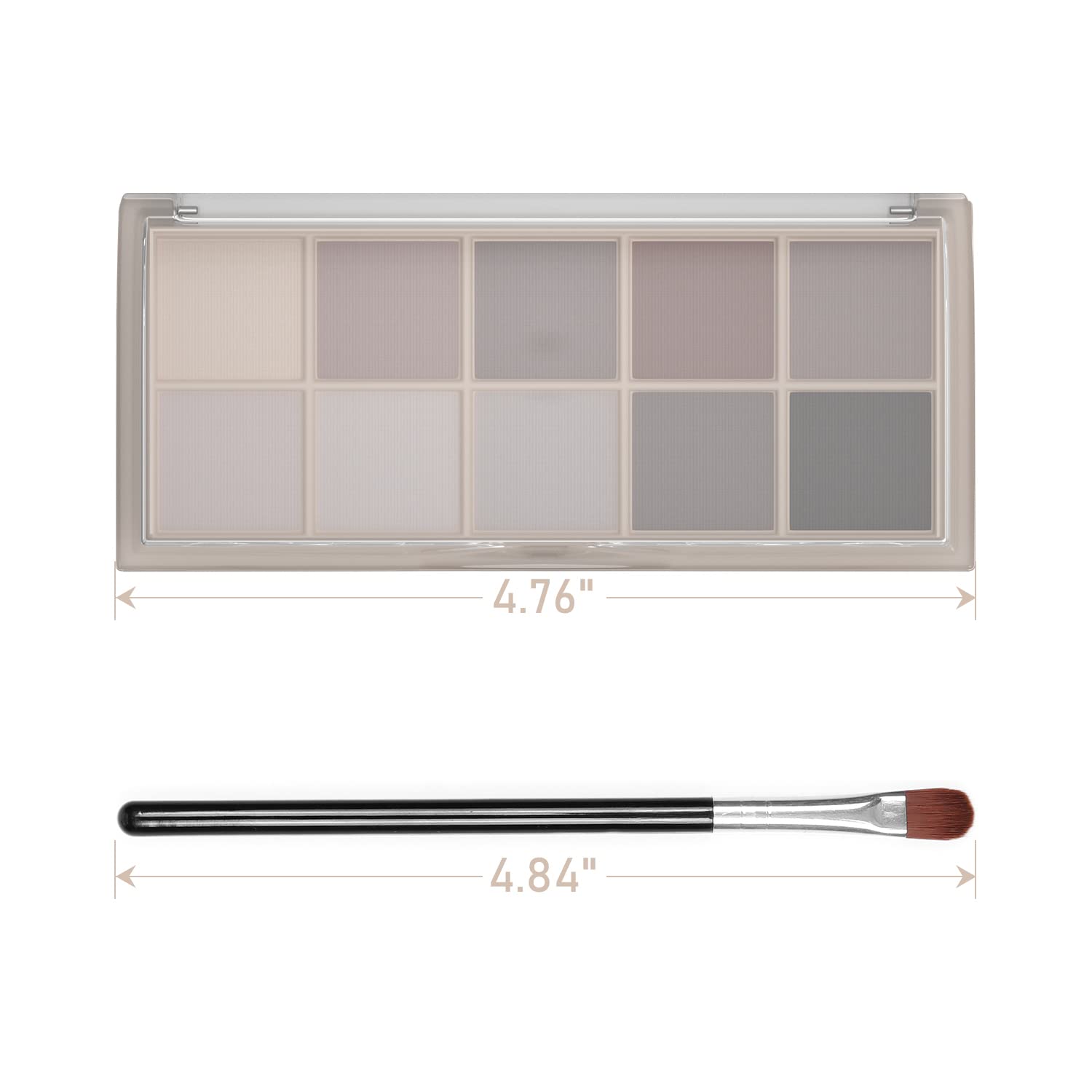 Sulily 10 Colors Eyeshadow Palette Makeup, Matte Naked Eye Shadow,High Pigmented, Naturing-Looking, Ultra-Blendable,Long Lasting High Pigmen with 2 Eyeshadow Brush(04#Cement color)